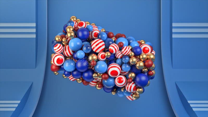 Abstract Tiny Small Round Shaped Particles Flying and Spinning in ...