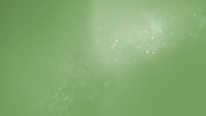 Abstract Tiny White Particles Moving on Green Background. Shiny ...