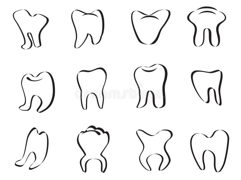 Tooth dental icon set stock vector. Illustration of dental - 23569309