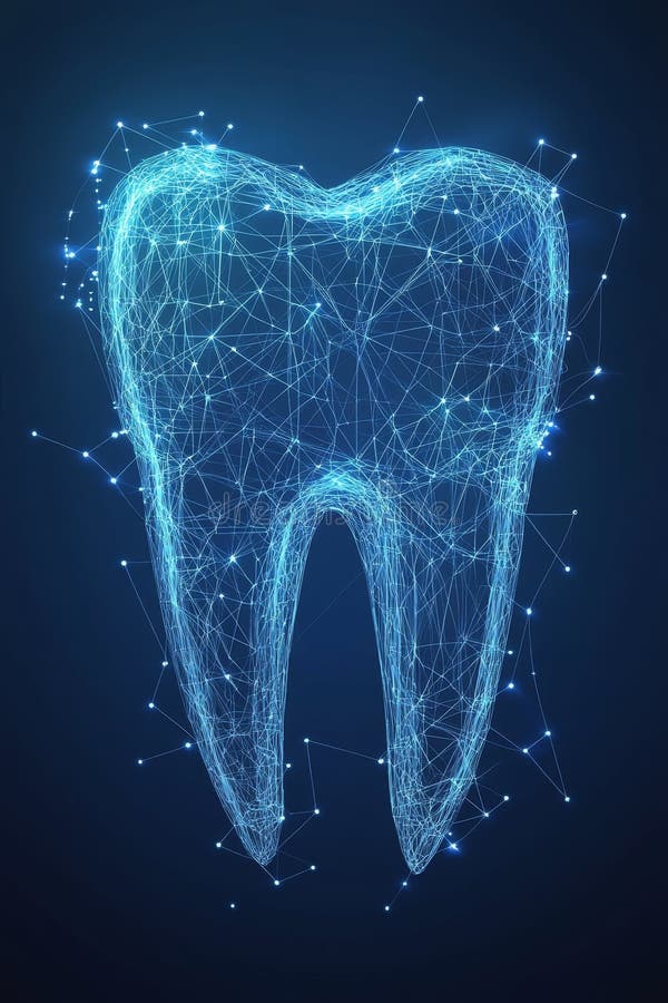 Abstract Tooth Structure. Low Poly Wireframe Mesh. Digital Innovation ...