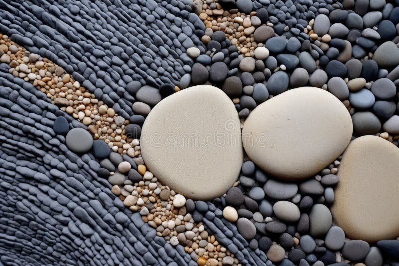 Abstract Top View of Gravel Patterns in a Zen Garden Stock Illustration ...