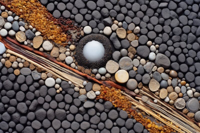 Abstract Top View of Gravel Patterns in a Zen Garden Stock Illustration ...