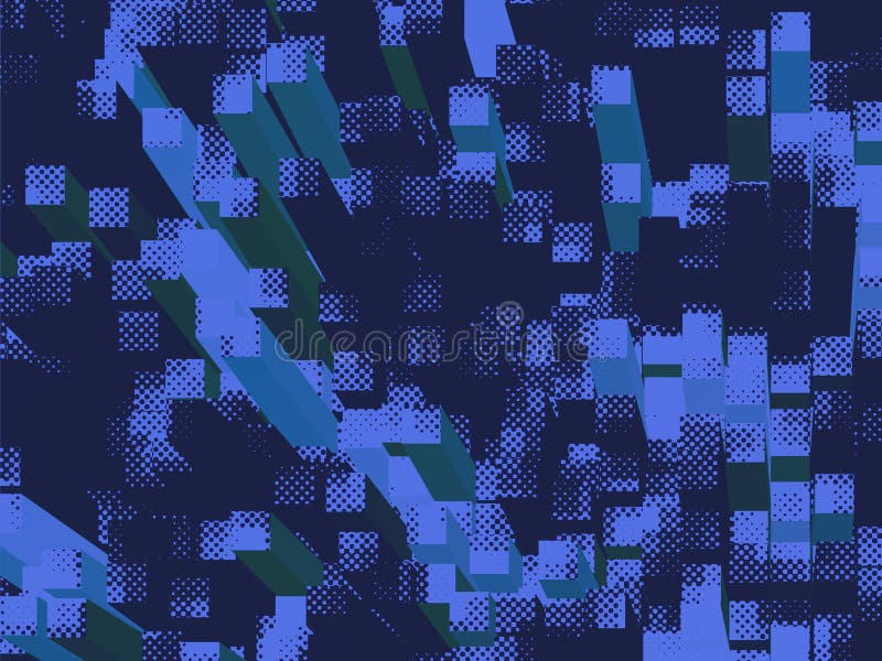 Abstract Top View of Rectangular Blue and Light Blue Pillars Stock ...