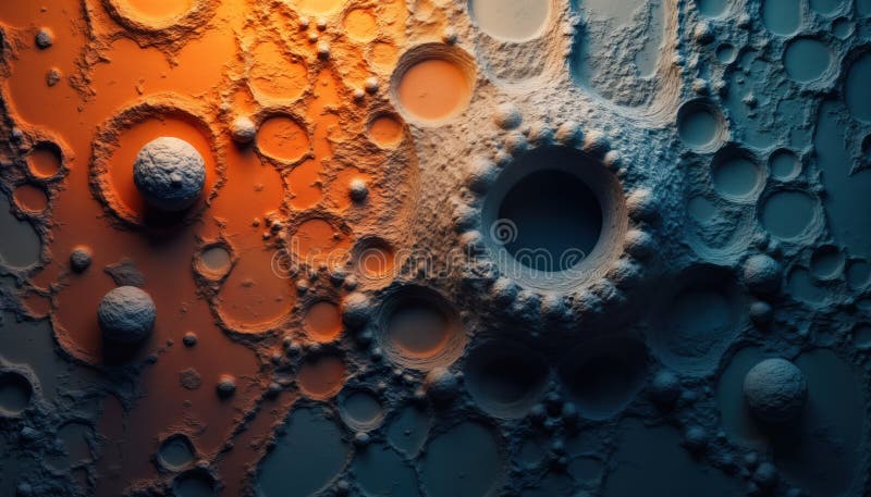 Abstract Top View Textured Surface Resembling Moon Landscape. Light ...