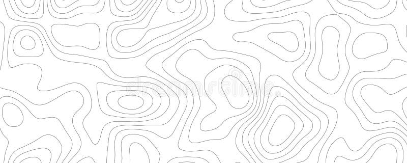 Abstract Topographic Contour Lines in Seamless Pattern on White ...