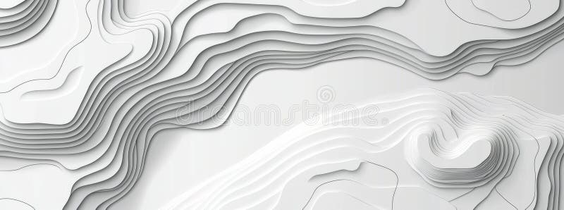 Abstract Topographic Contour Map Abstract Background on White Wave ...