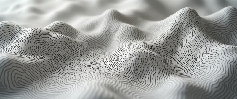 Abstract Topographic Landscape with Intricate Line Patterns Stock Image ...