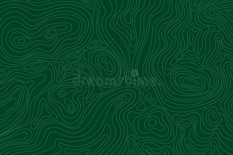 Abstract Topographic Map Background. Green Topographic Lines on a Dark ...