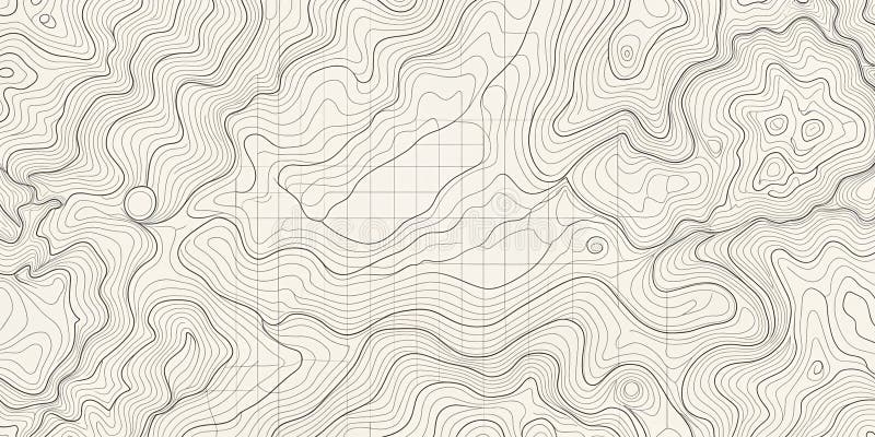 Abstract Topographic Map Background, Wavy Line Texture Stock ...