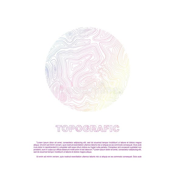 Abstract Topographic Map in a Circle Form with Rainbow Fill Stock ...
