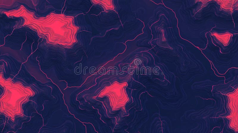 Abstract Topographic Map Design Pink and Dark Blue Contour Lines ...