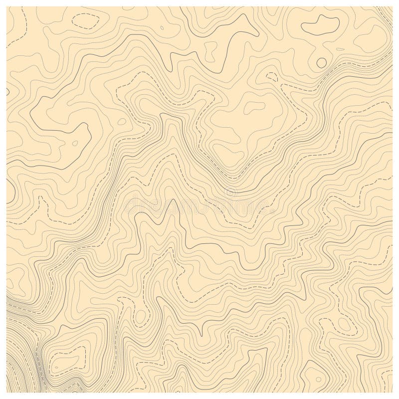 Abstract Topographic Map with Elevation Lines and Yellow Background ...