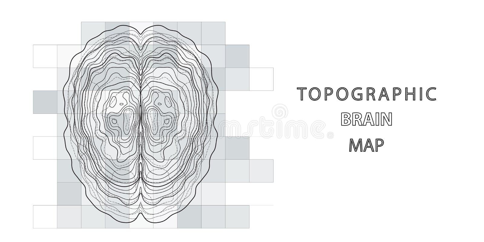 Abstract Topographic Map of Human Brain. Conceptual of Creative and ...