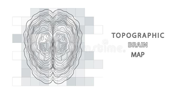 Abstract Topographic Map of Human Brain. Conceptual of Creative and ...