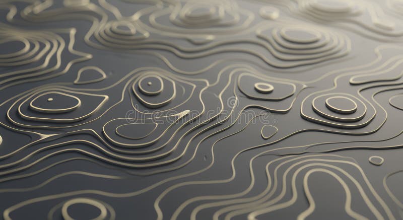 Abstract Topographic Map Illustration with Contours and Elevation Lines ...