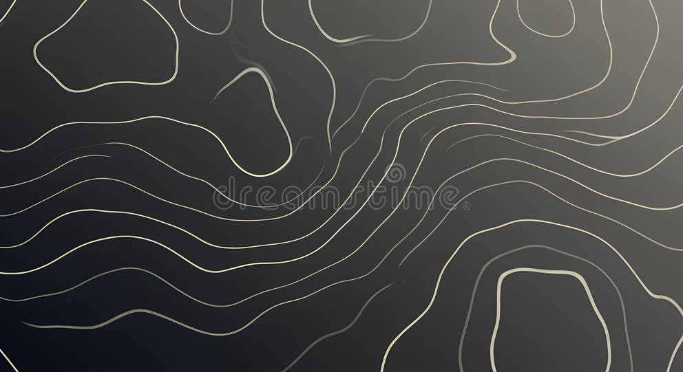 Abstract Topographic Map Lines on Dark Gradient Background for Design ...