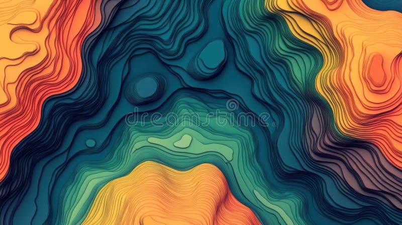 Abstract Topographic Map with Modern Geographic Design Patterns Stock ...