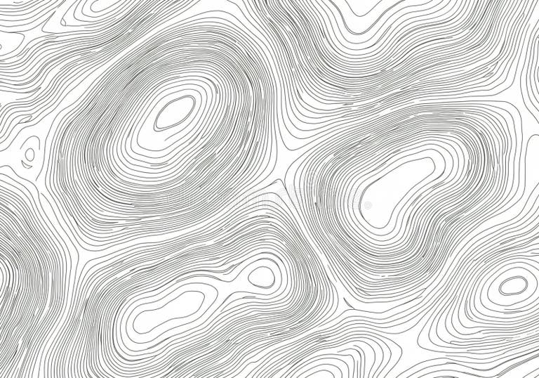 Abstract Topographic Map Pattern with Concentric Lines Forming ...