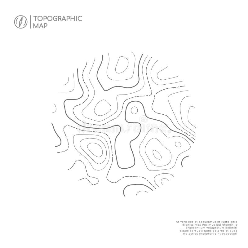 Abstract Topographic Map in Round Format. Stock Vector - Illustration ...