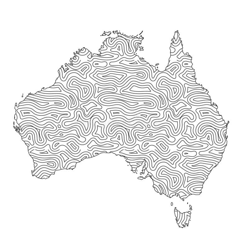 Abstract Topographic Style Australia Map Design Stock Illustration ...