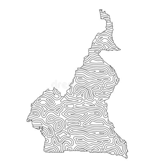 Abstract Topographic Style Cameroon Map Design Stock Vector - Illustration of europe, geography ...