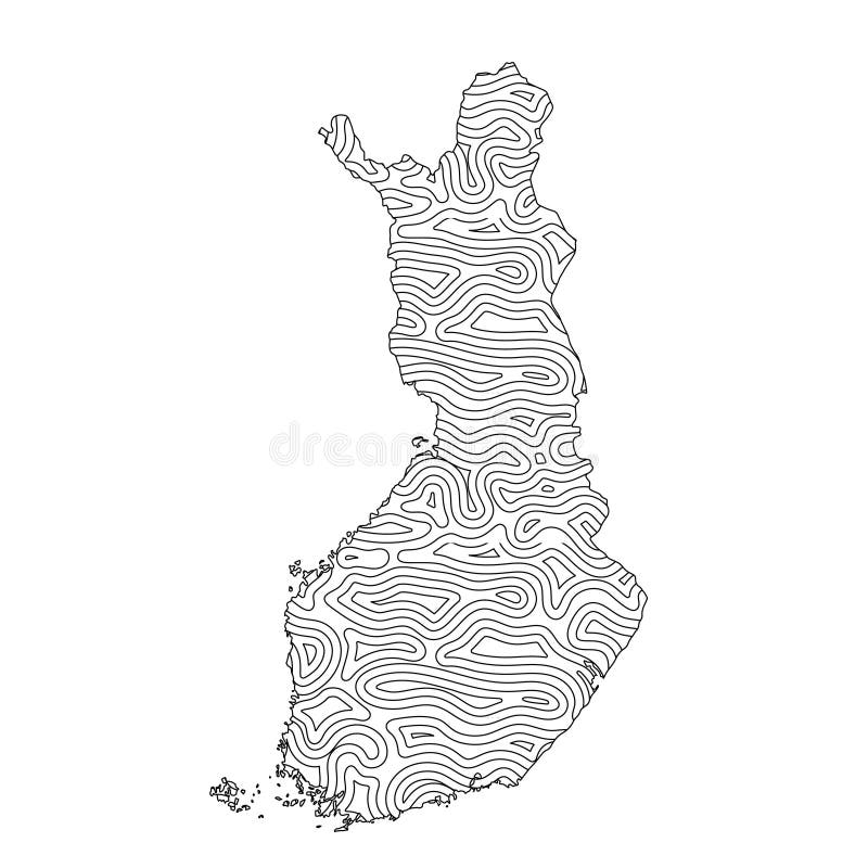 Abstract Topographic Style Finland Map Design Stock Vector ...