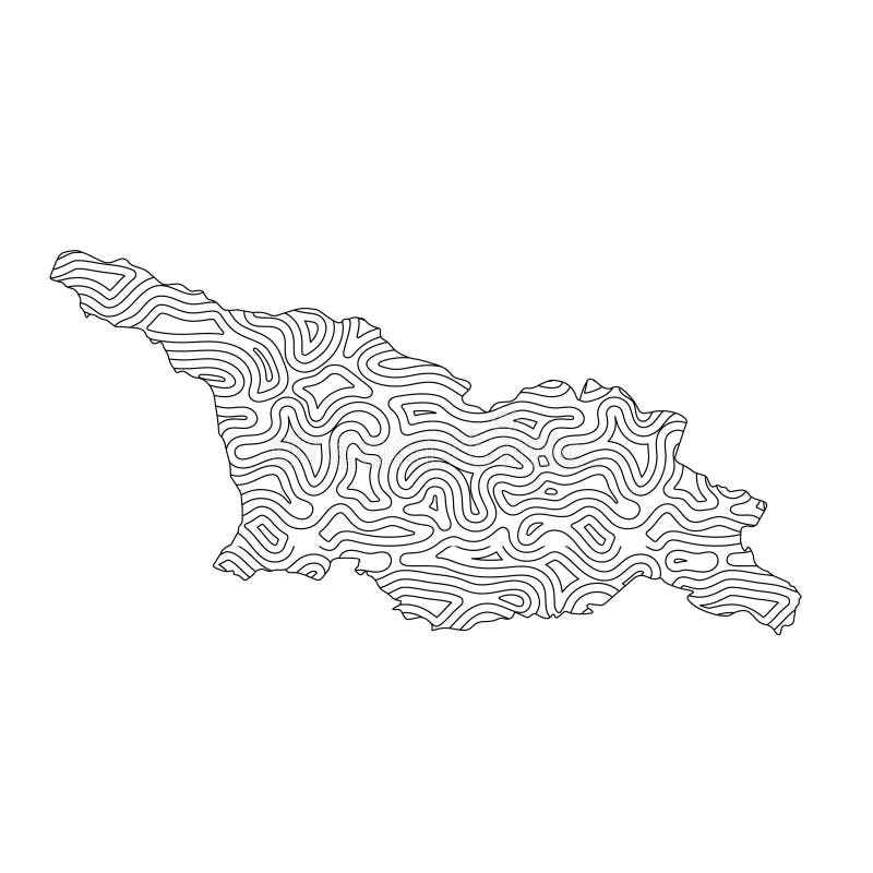 Abstract Topographic Style Georgia Map Design Stock Vector ...