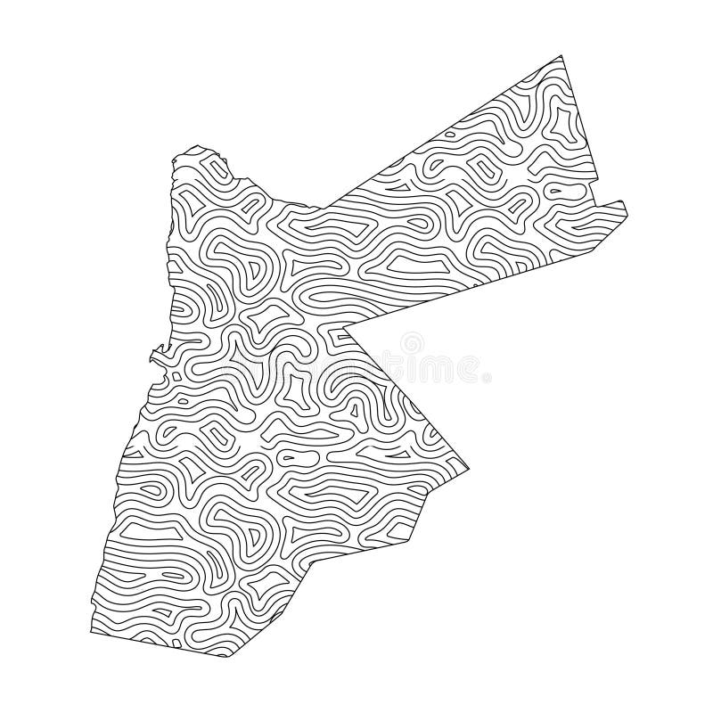 Abstract Topographic Style Jordan Map Design Stock Vector ...