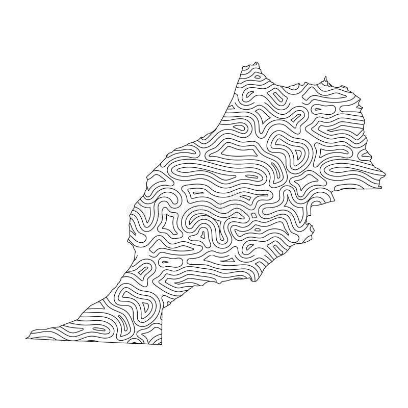 Abstract Topographic Style Morocco Map Design Stock Vector ...