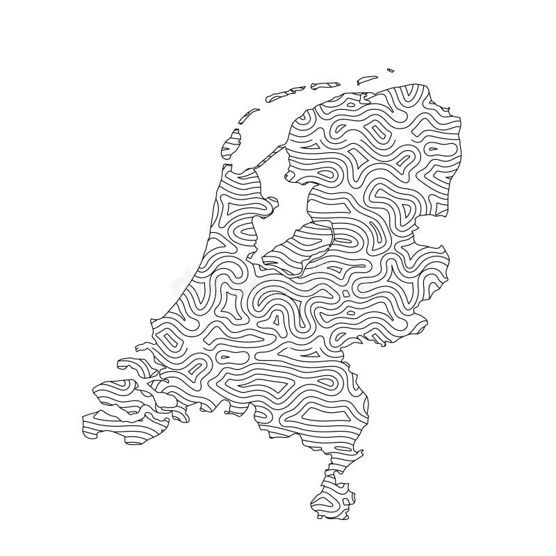 Abstract Topographic Style the Netherlands Map Design Stock Vector ...