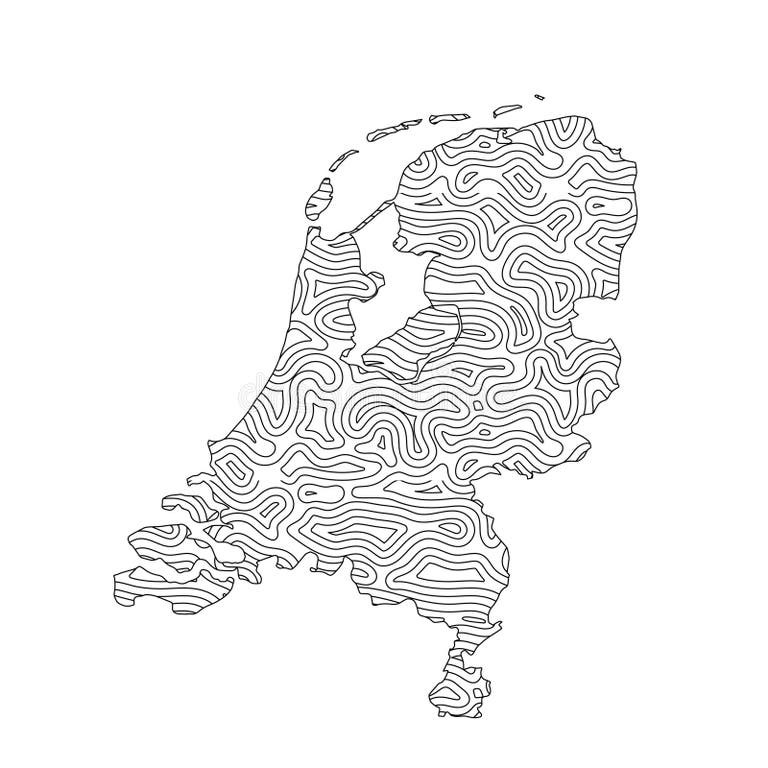 Abstract Topographic Style the Netherlands Map Design Stock Vector ...