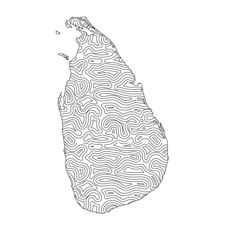 Abstract Topographic Style Sri Lanka Map Design Stock Vector ...