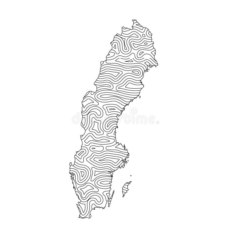 Abstract Topographic Style Sweden Map Design Stock Vector ...