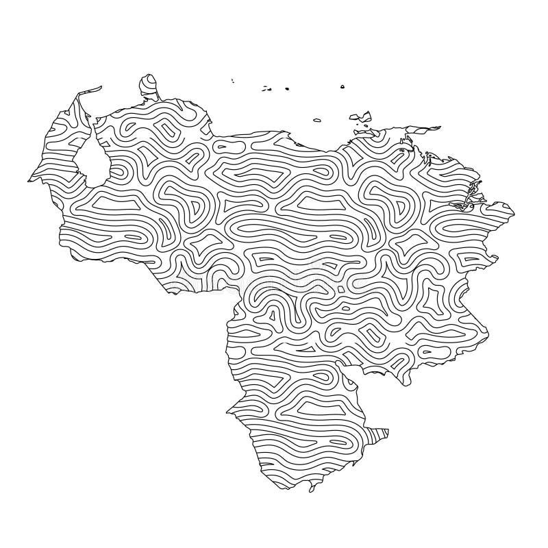 Abstract Topographic Style Venezuela Map Design Stock Vector ...