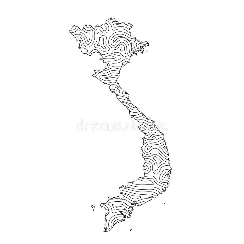Abstract Topographic Style Vietnam Map Design Stock Vector ...