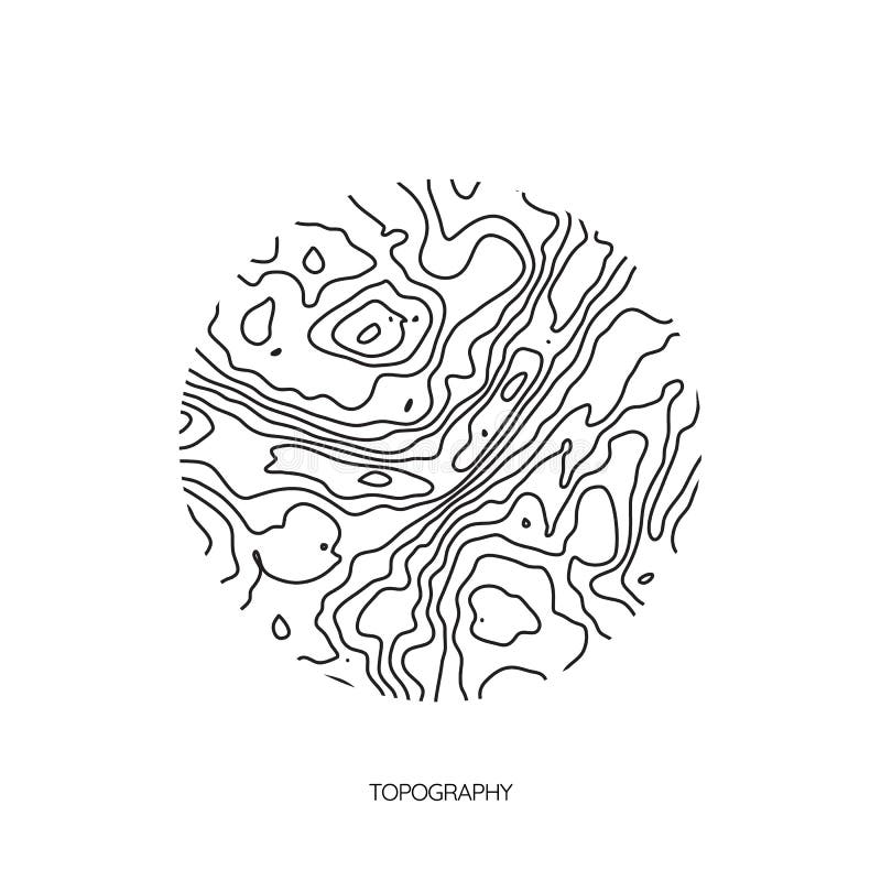 Abstract Topographic Vector Map in a Circle Form Stock Vector ...