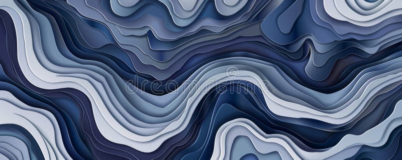 Abstract Topographic Wave Pattern in Shades of Blue and White Creating ...