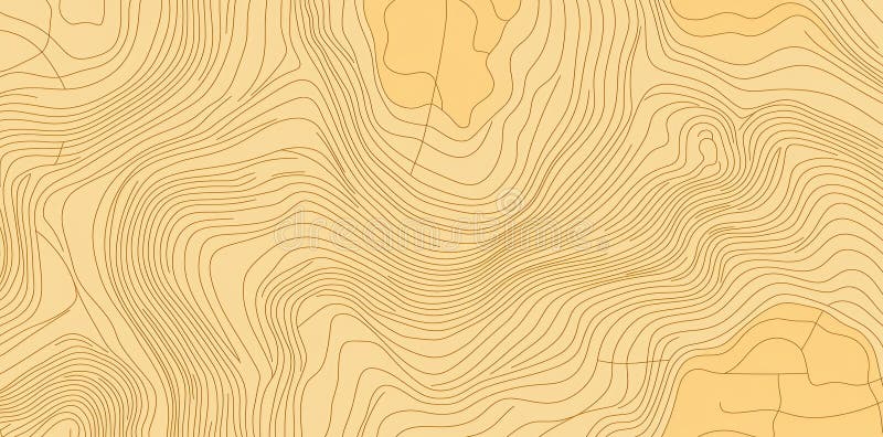 Abstract Topography with Lines Creating a Sense of Contour in Yellow ...