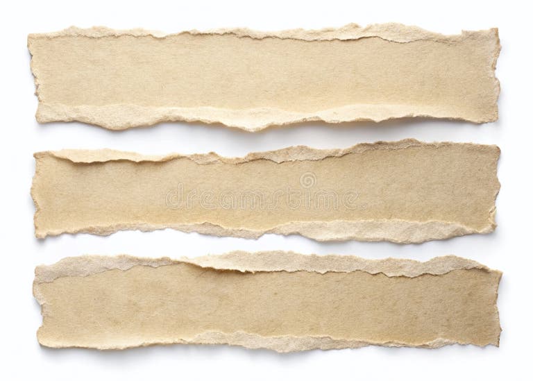 Abstract Torn Paper Collage Horizontal Strips on White Background ...