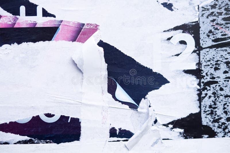 Abstract Torn Paper Poster for Street Background Texture Stock ...