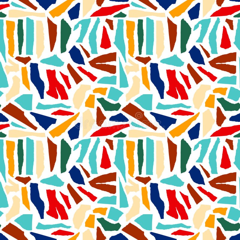 Abstract Torn Paper Seamless Pattern. Geometric Shapes, Ripped Texture ...