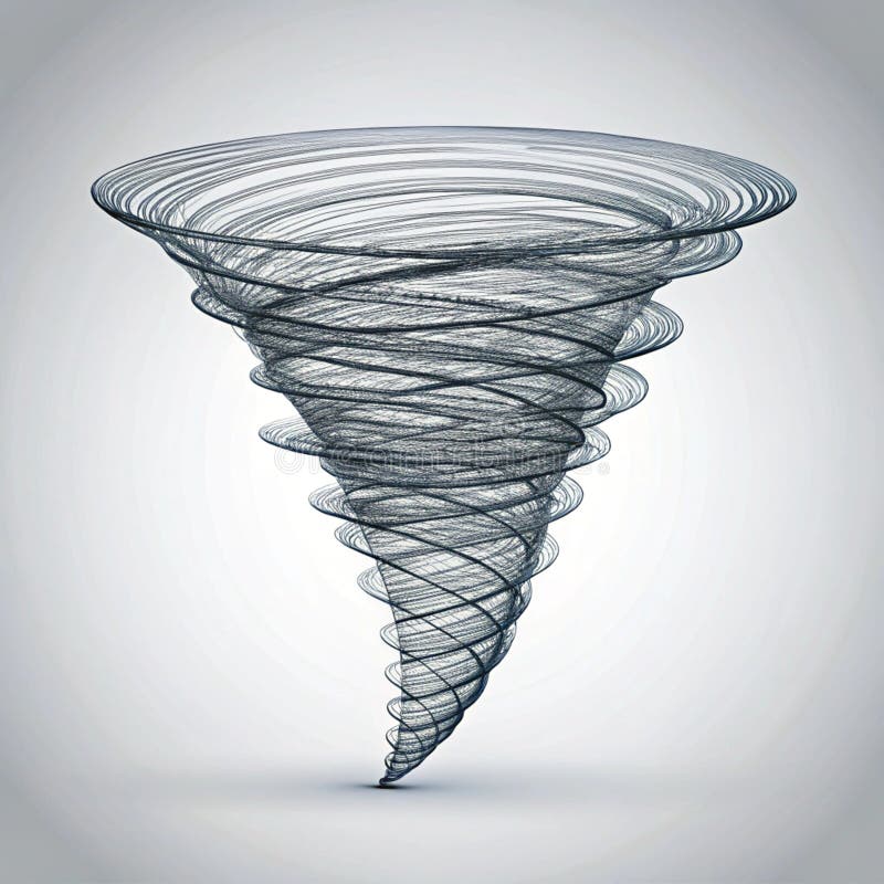 Abstract Tornado in Geometric Motion Stock Illustration - Illustration ...