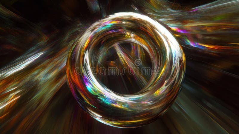 Abstract Toroidal Shape with Rainbow Glow Stock Illustration ...