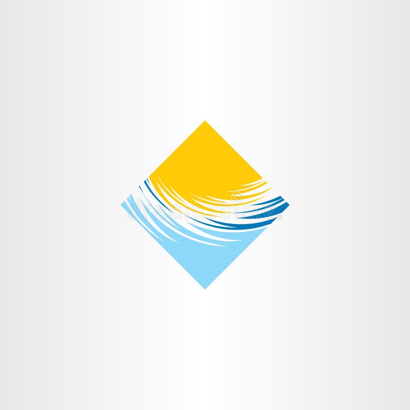Abstract Tourism Logo Water and Sun Square Icon Vector Stock Vector ...