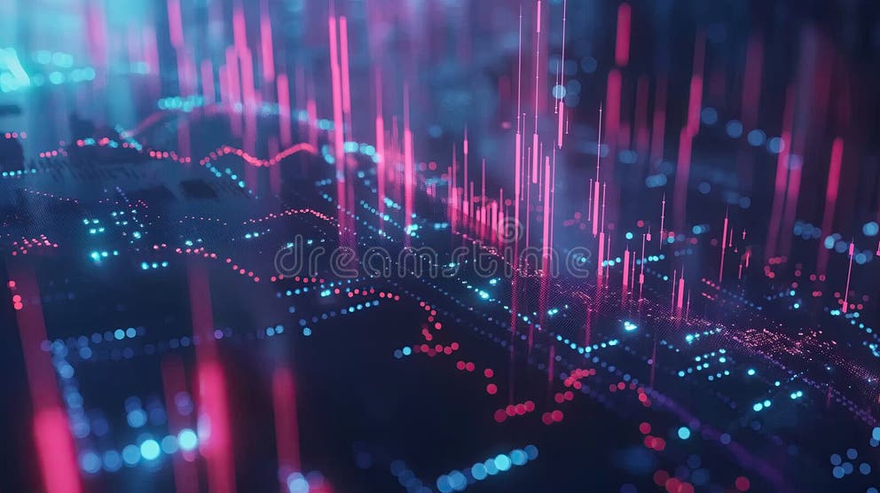 Abstract Trading Chart with Big Data Stock Illustration - Illustration ...