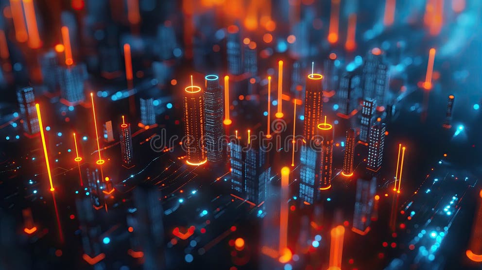 Abstract Trading Chart with Big Data Stock Illustration - Illustration ...