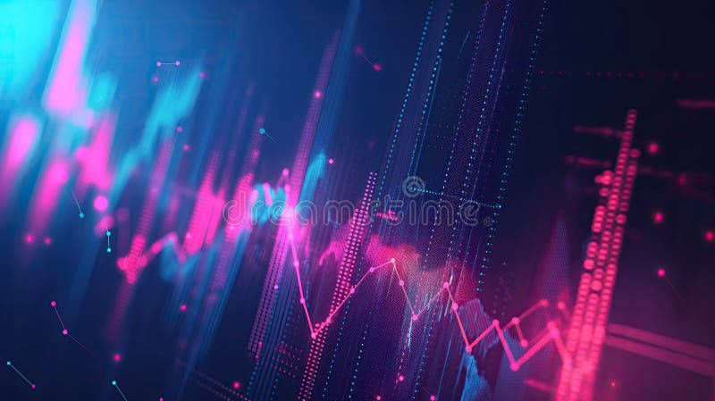 Abstract Trading Chart with Big Data Stock Illustration - Illustration ...