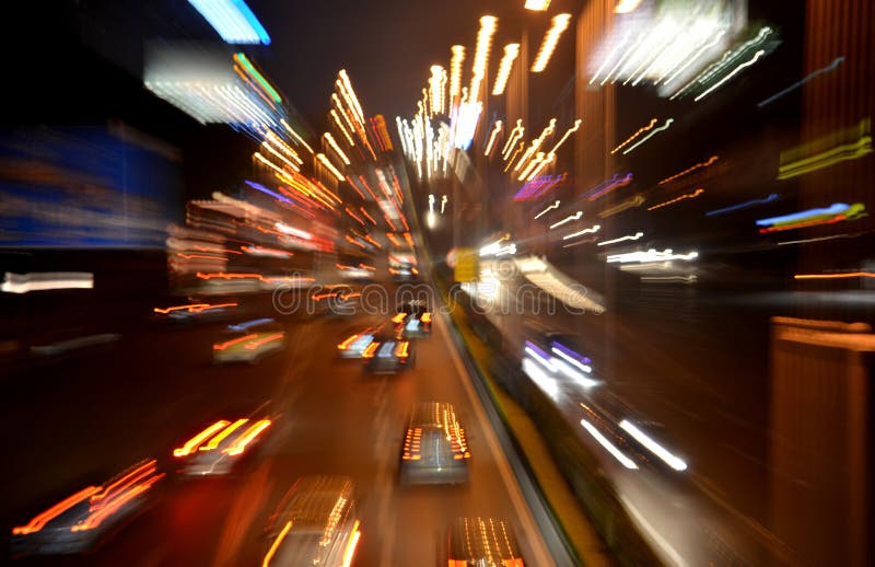 City Lights Motion Blur stock photo. Image of distortion - 3858576