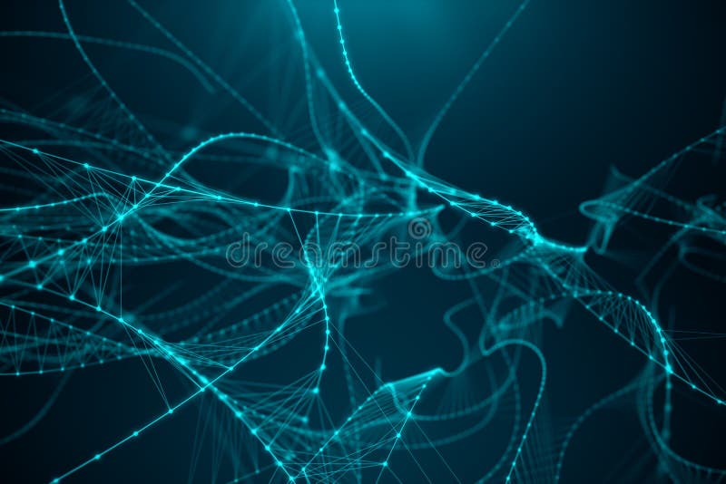 Abstract Transfer Big Technology. Digital Landscape with Global ...