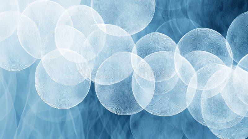 Abstract Translucent Circles on a Blue Background, Modern Digital Art ...